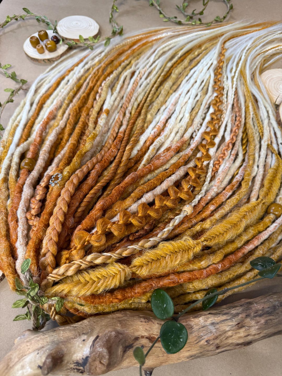 Ginger and White Dreadlocks, Copper Dreadlock Extensions Red Synthetic ...