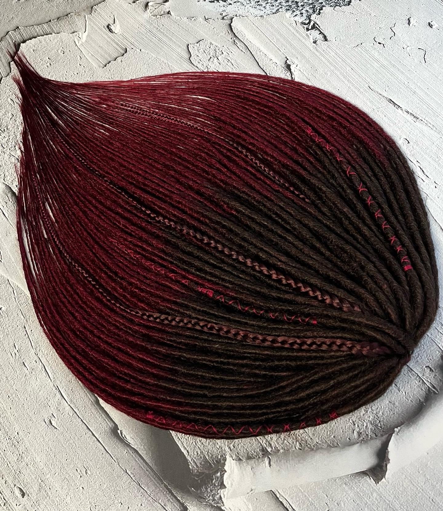 Synthetic Dreads Dreadlock Extensions Burgundy Double Ended Dreads Dark ...