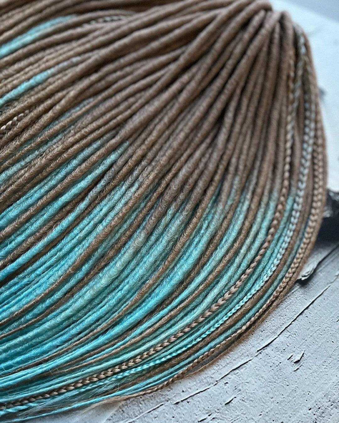 Dreadlocks Extensions Natural Light Brown Ombre Color, Blue Boho ...