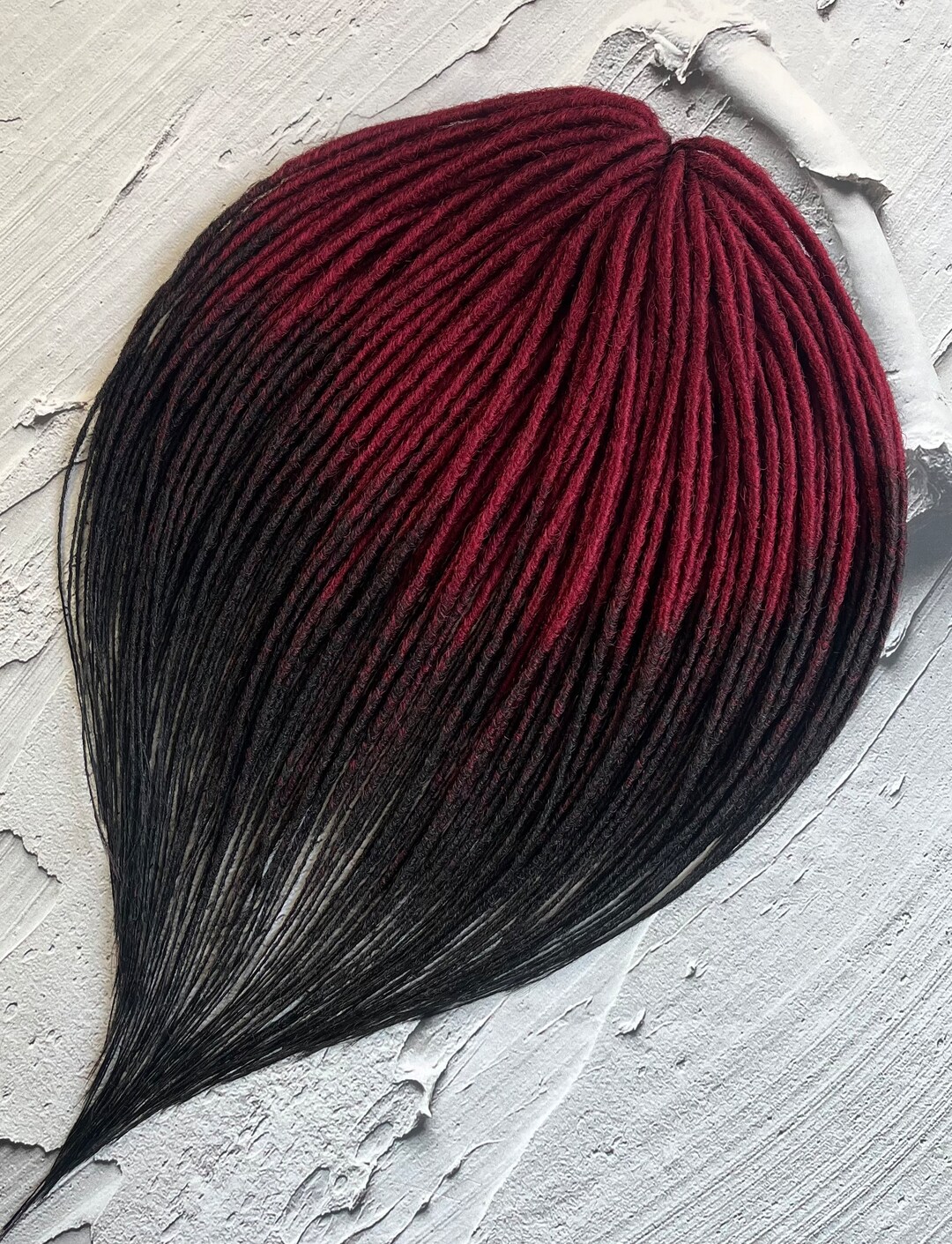 Black Ombre With Burgundy Dreadlocks Extensions Synthetic Single Ends ...