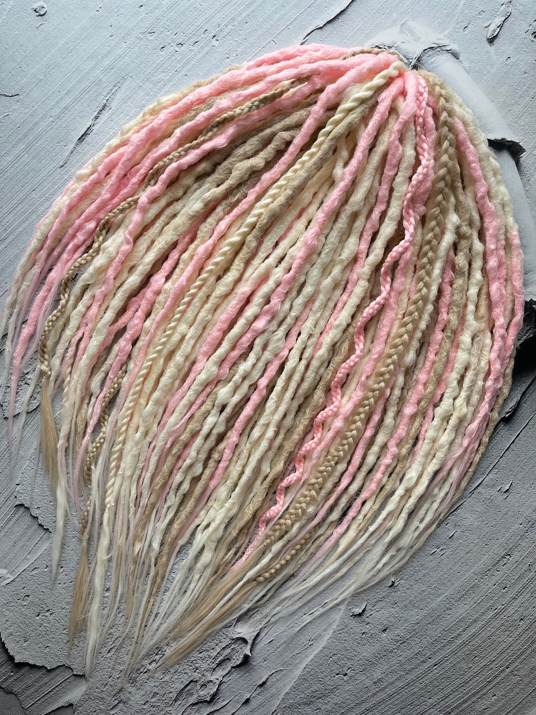 Synthetic Blonde Dreadlock Extensions Crochet Pink Double Ended or ...