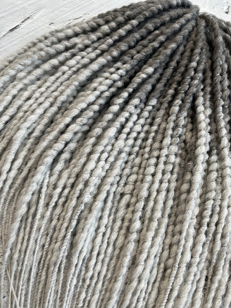 Gray Dreadlocks Extensions Textured Synthetic Dreads Ombre Dark Gray to ...