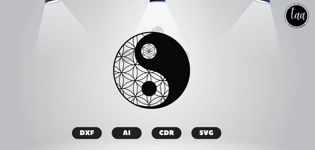 Yin Yang DXF File, Create Your Own Yin Yang Design: Laser-cut DXF ...