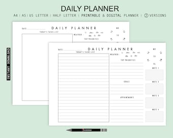 Daily Work at Home Planner Printable Office Productivity - Etsy