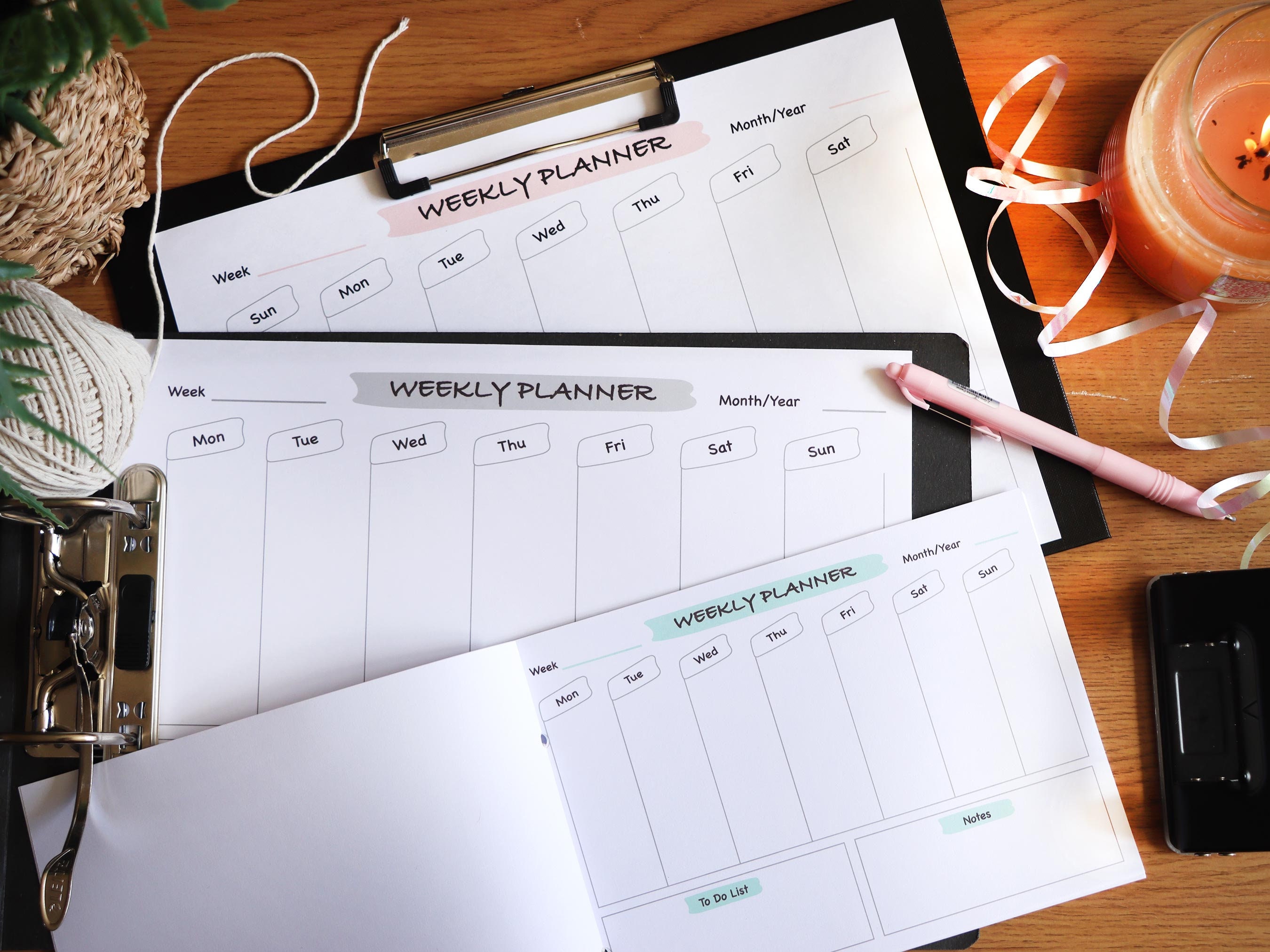 Weekly Planner Printable Digital Fillable Planner Undated - Etsy