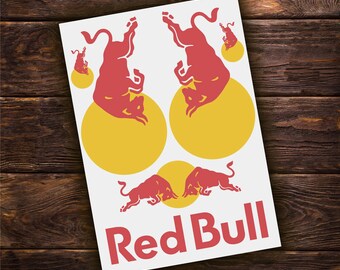 Red Bull Stickers / Stickers - Etsy