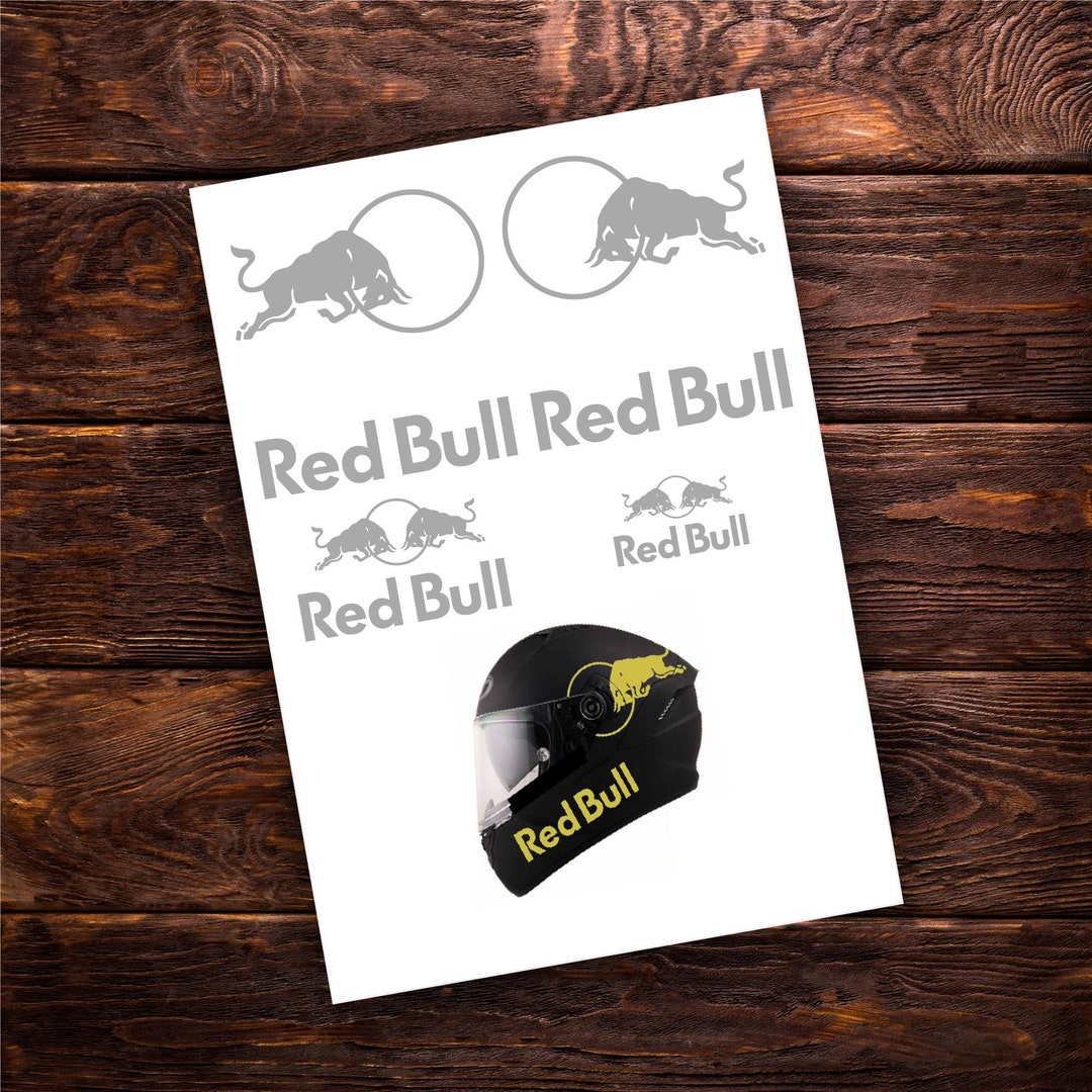 Red Bull Stickers Set Red Bull Decals Replica Helmet - Etsy