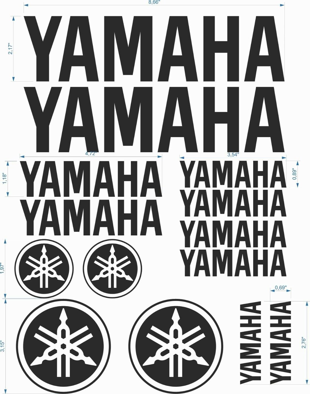 Yamaha Decals Stickers Set Kit Motorcycle Outboard Cowl Vinyl - Etsy