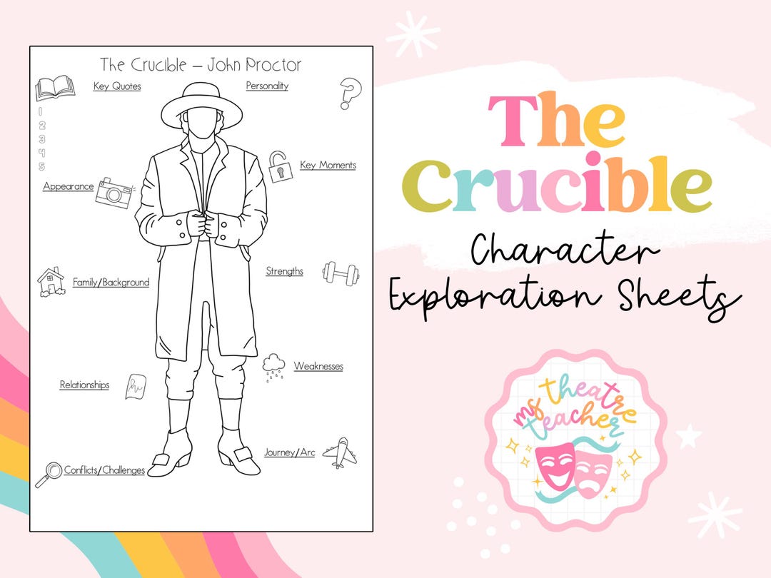 The Crucible Character Exploration Worksheets English and Drama ...