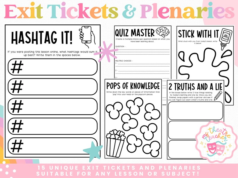 Exit Tickets and Plenaries for Any Subject - Etsy