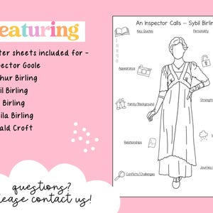 An Inspector Calls Character Exploration Worksheets English and Drama ...