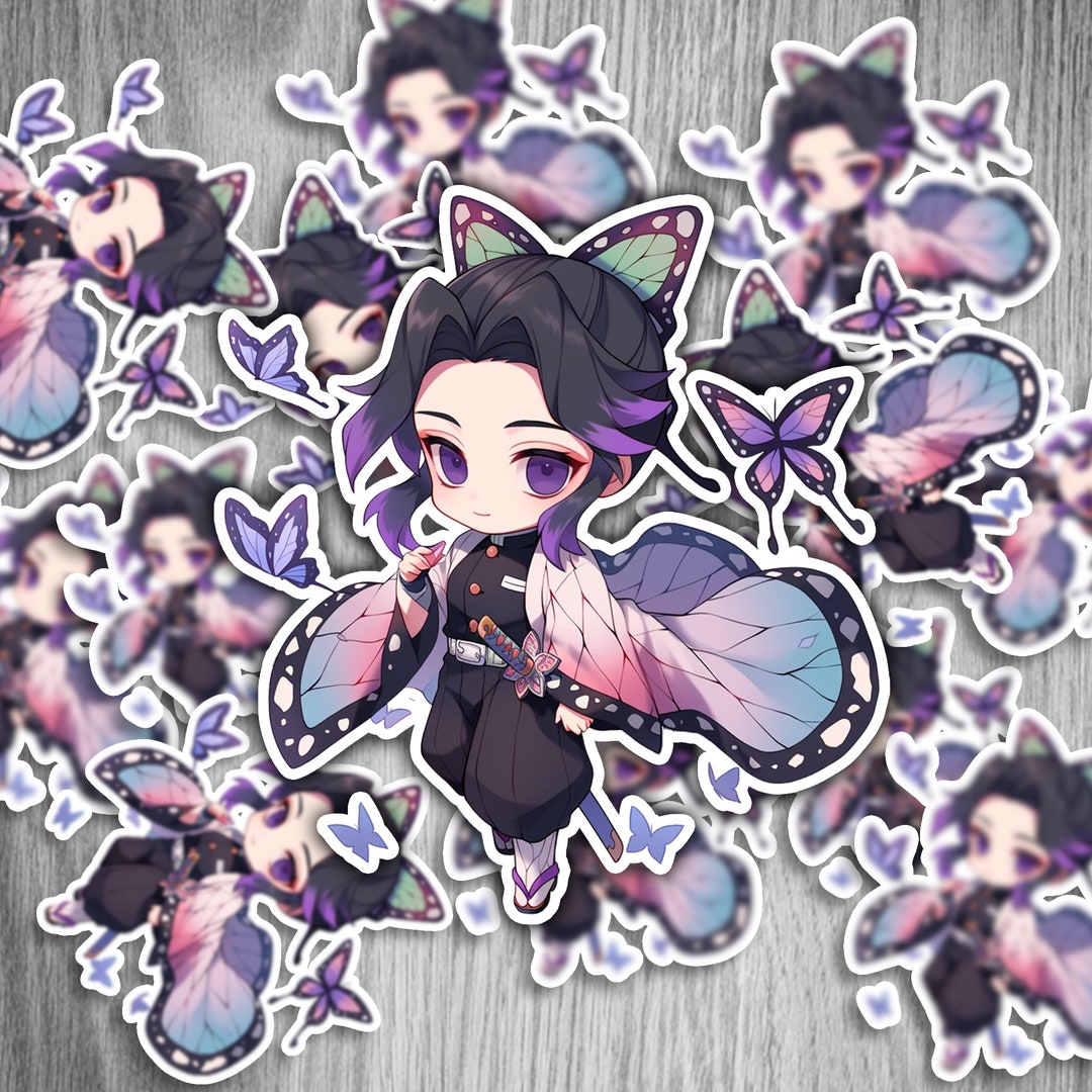 Shinobu Kocho Sticker Set Anime Slayer 6 Stickers Etsy