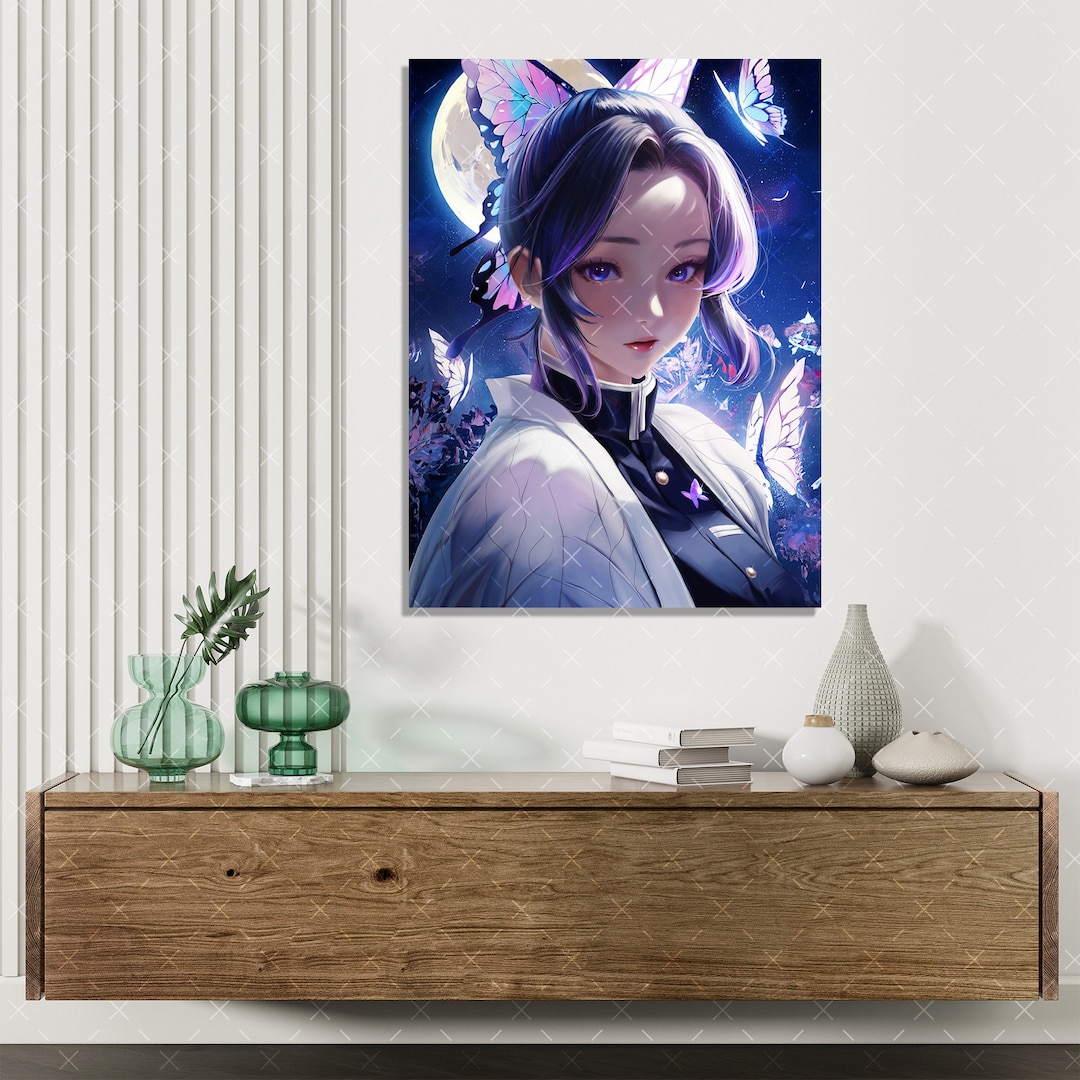 Shinobu Kocho Portrait Poster Slayer Hand Drawn Digital Artwork, Unique ...