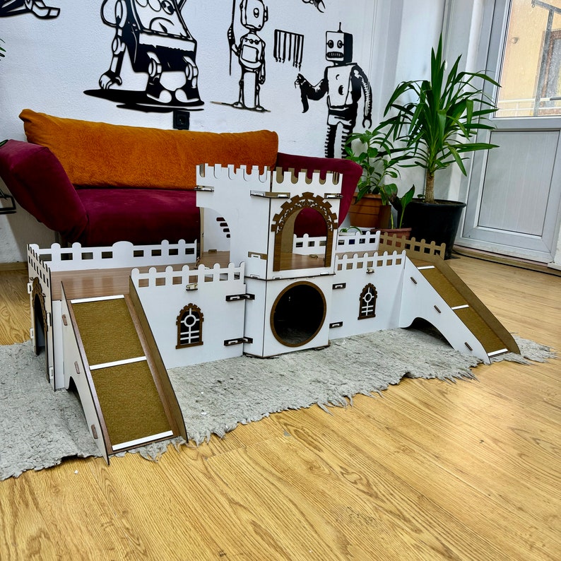 Guinea Pig Castle: Dismantlable MDF Hamster House With Ramps ...