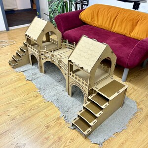 Special Design Bunny Castle, Wooden Rabbit Castle, Large Rabbit House ...