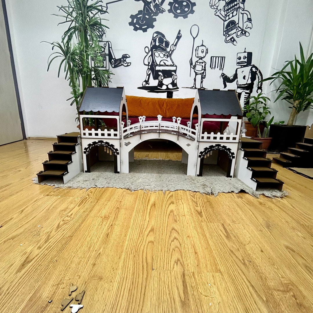 Large Special Design Bunny Castle, Wooden Rabbit Castle, Large Rabbit ...