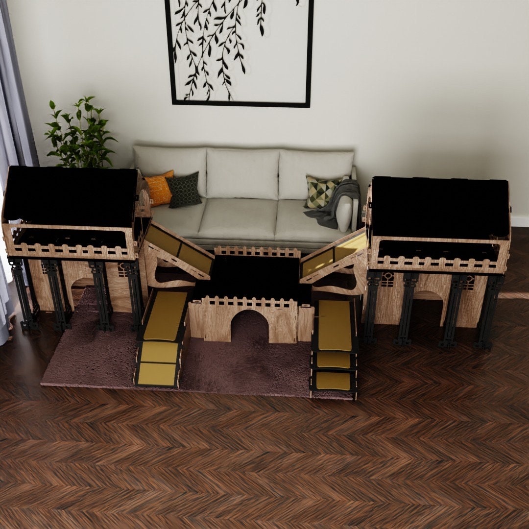 Giant Roofed Rabbit House, Large 3-floor Bunny Castle - Etsy