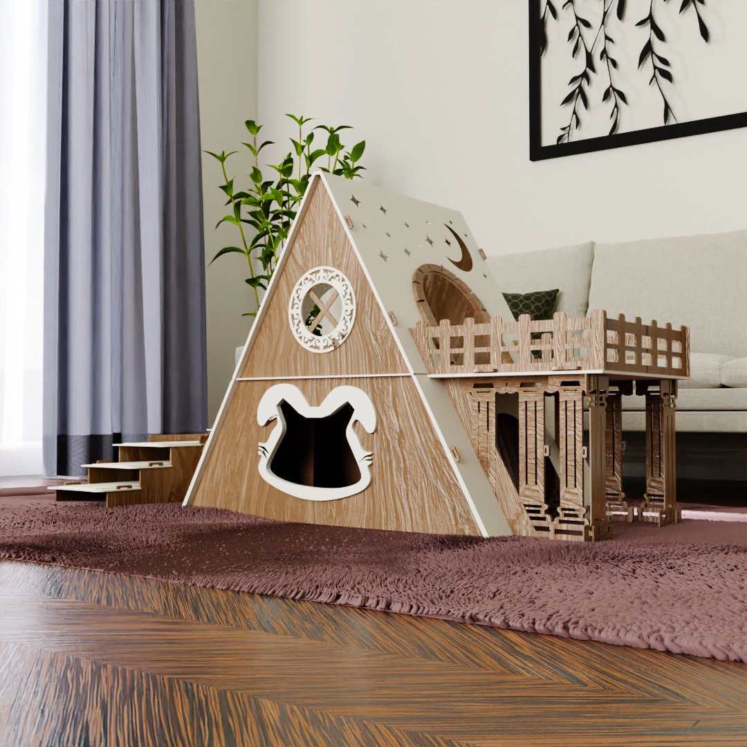 Bungalow Rabbit House Whit Teras,premium Rabbit Homes Approved,unique ...