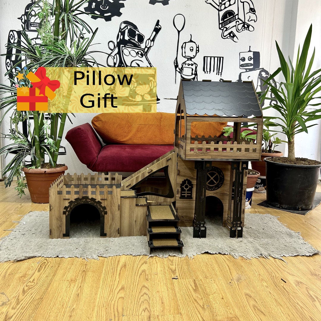 Cat Triplex House, Modern Cat House, Cat Furniture, Cat House, Cat Bad ...