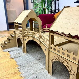 Special Design Bunny Castle, Wooden Rabbit Castle, Large Rabbit House ...