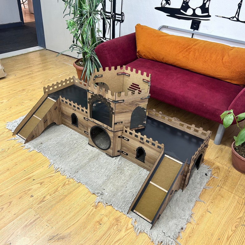 Guinea Pig Castle: Dismantlable MDF Hamster House With Ramps ...