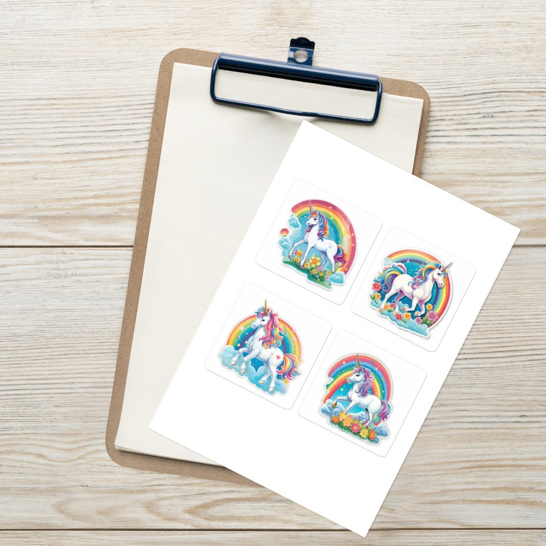 Rainbow Unicorn Sticker Sheet - Etsy