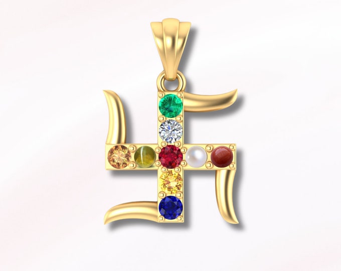 Handmade Solid Yellow Brass Hindu Religious Lucky Swastik Symbol ...