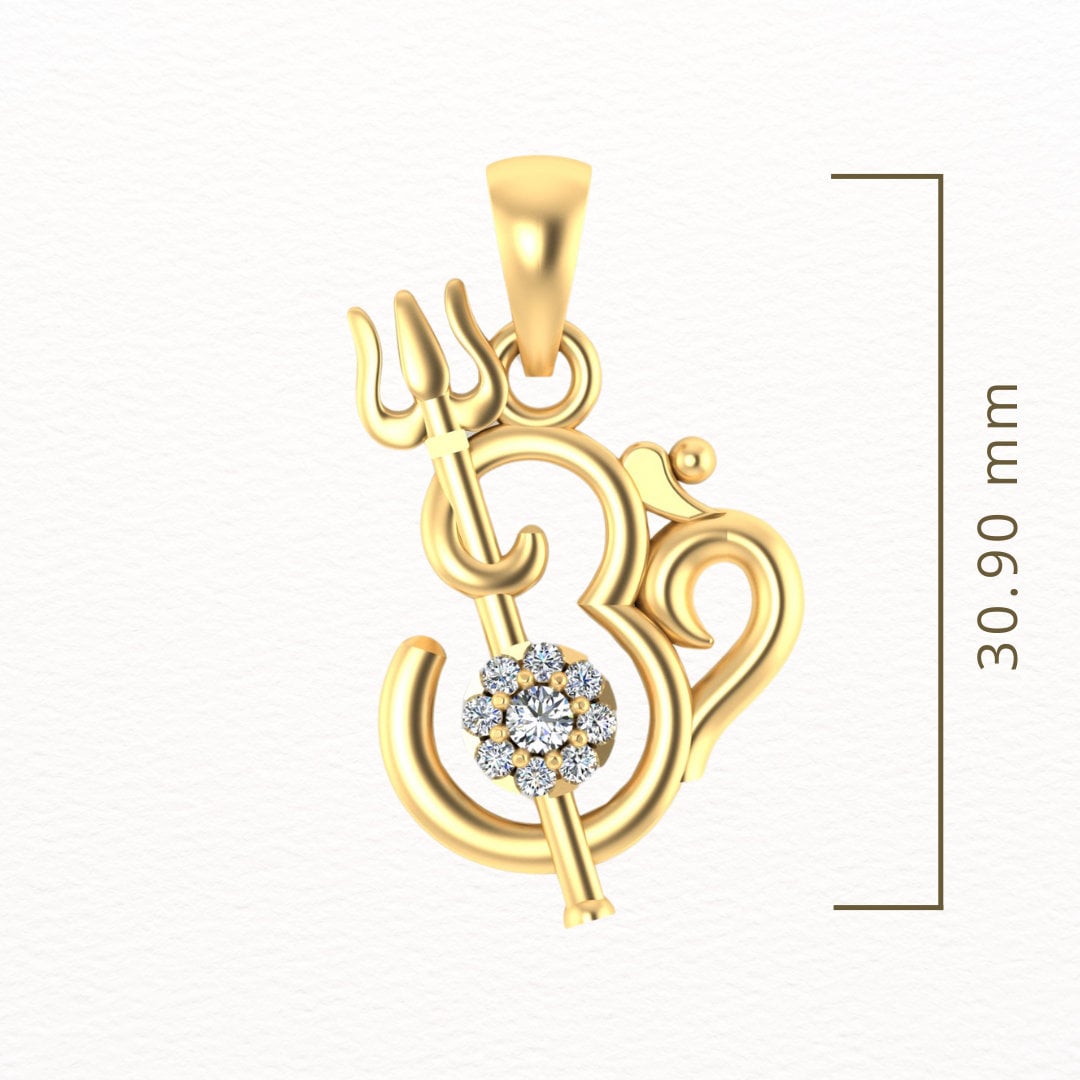 Gold Om Pendant, Pure Silver Om Charm Pendant, Aum Chain Pendant ...