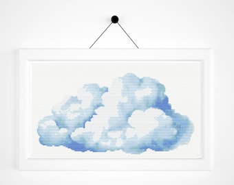 Cross Stitch Pattern Clouds Cross Stitch Pattern Nature Counted Cross ...
