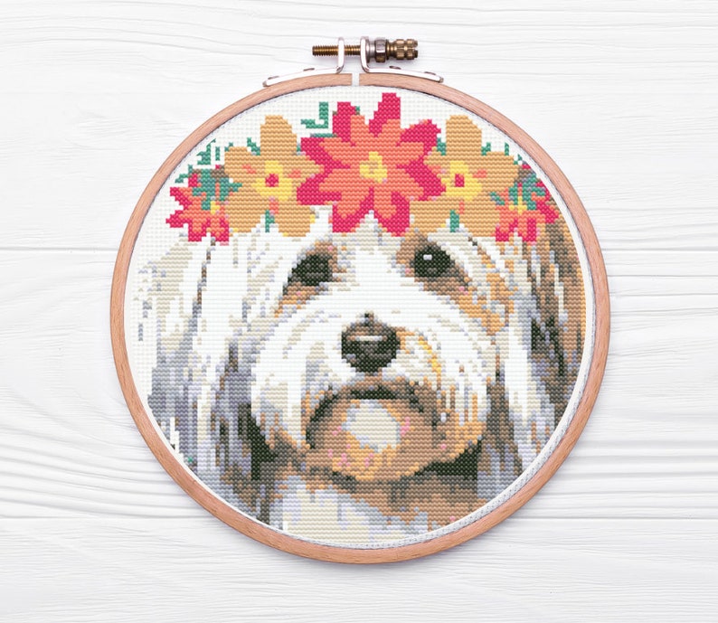 Floral Havanese Cross Stitch Pattern - Etsy