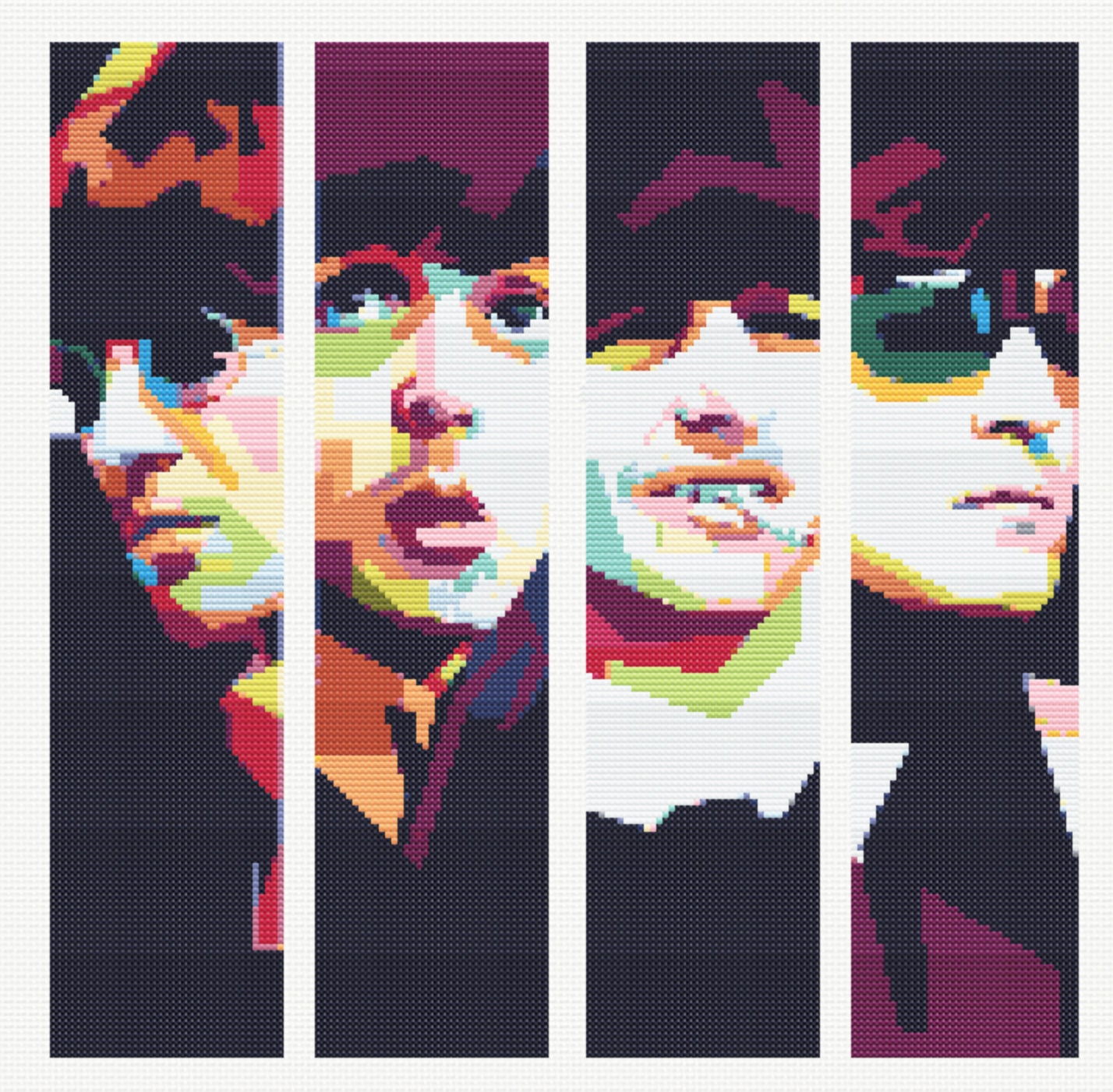 Beatles Colour Block Cross Stitch Pattern - Etsy