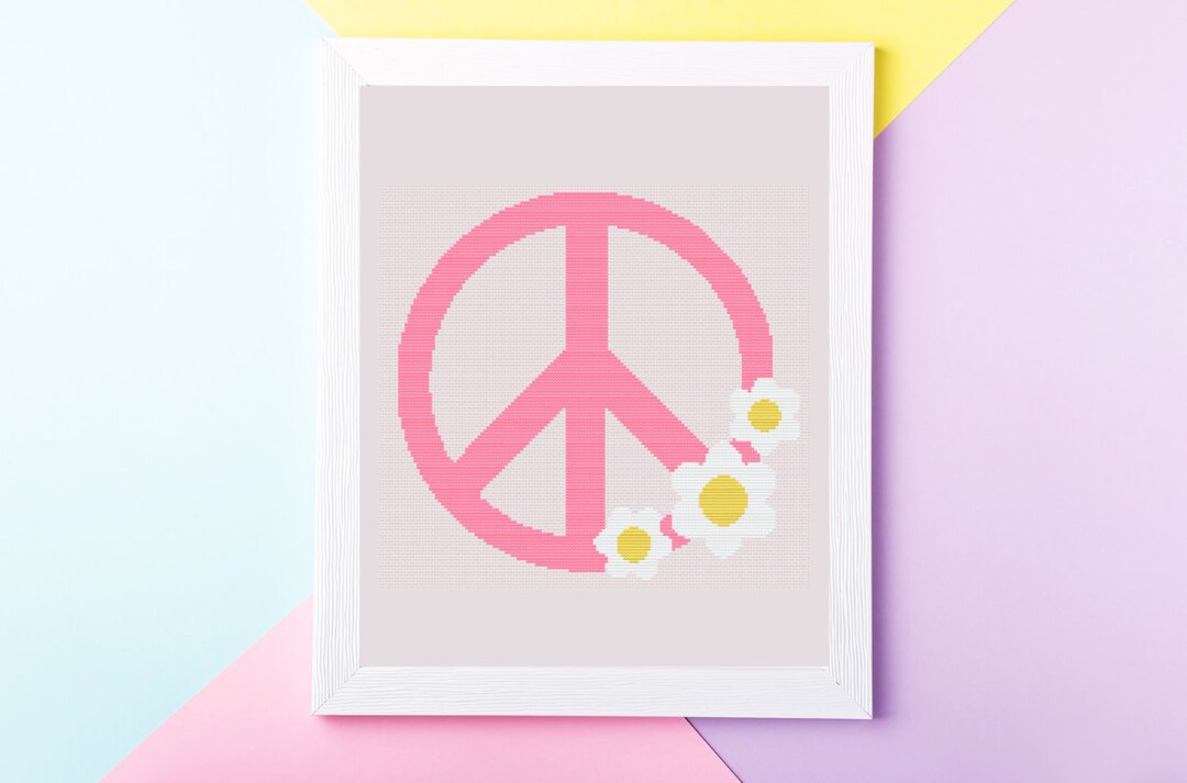Peace Sign Cross Stitch Pattern - Etsy