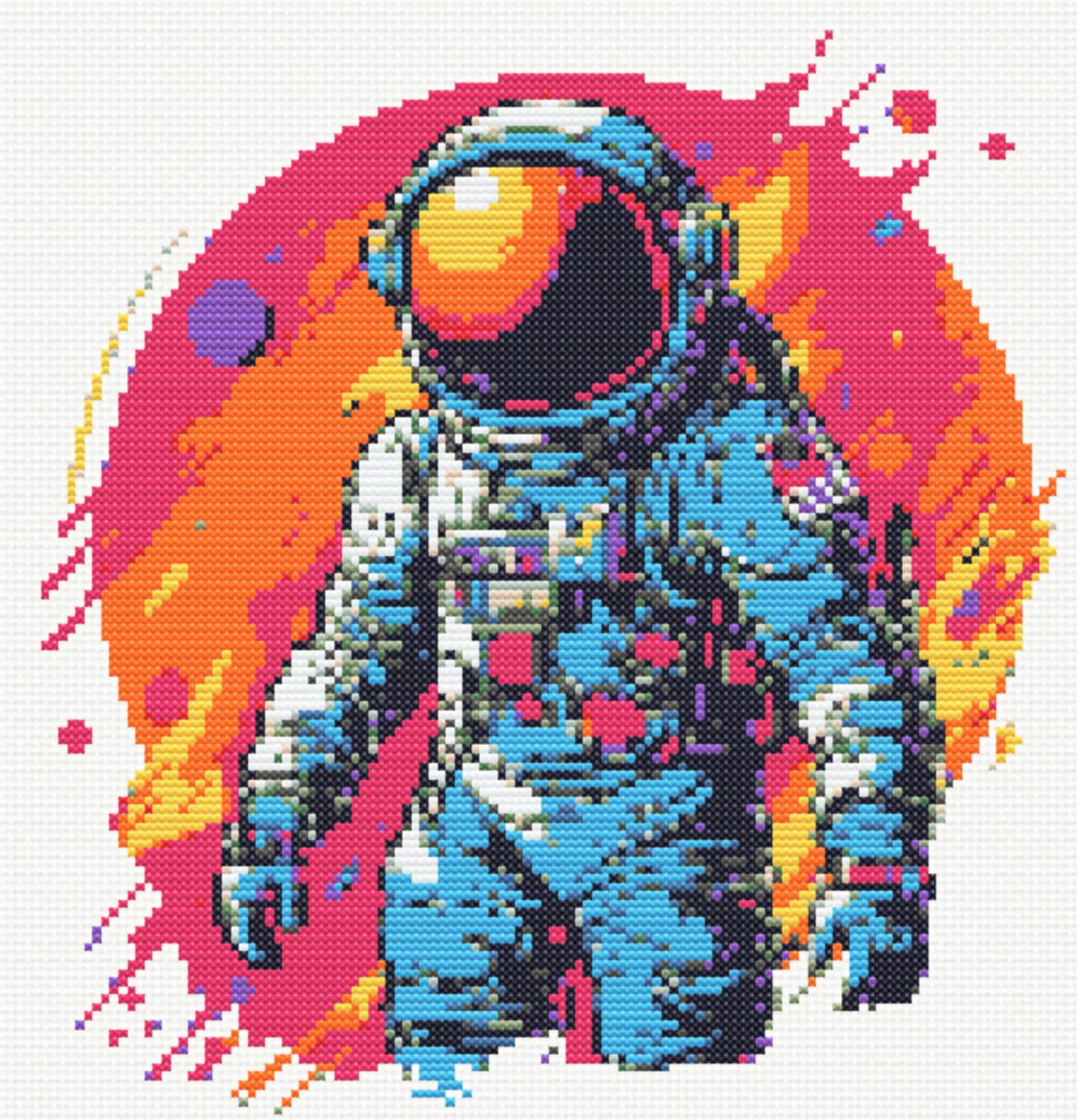 Colourful Astronaut Cross Stitch Pattern - Etsy