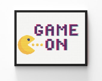 Pac Man Inspired Cross Stitch Pattern, Dr. Seuss Inspired Cross Stitch ...