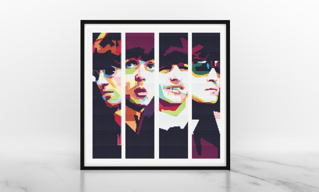 Beatles Colour Block Cross Stitch Pattern - Etsy