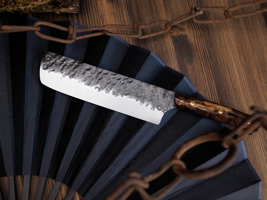 Handmade Nakiri Knife, Custom Kitchen Knife, Hand Forged Nakiri Knife ...