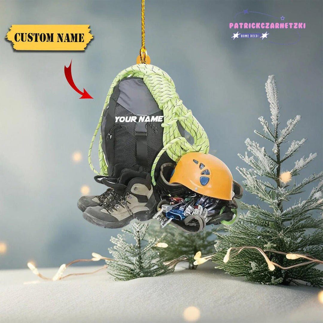 Rock Climbing Gift, Personalized Rock Climbing Ornament, Custom Flat ...