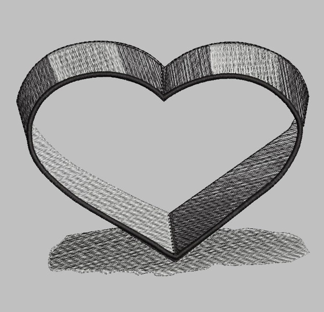 Pencil Art Heart Embroidery Design - Etsy