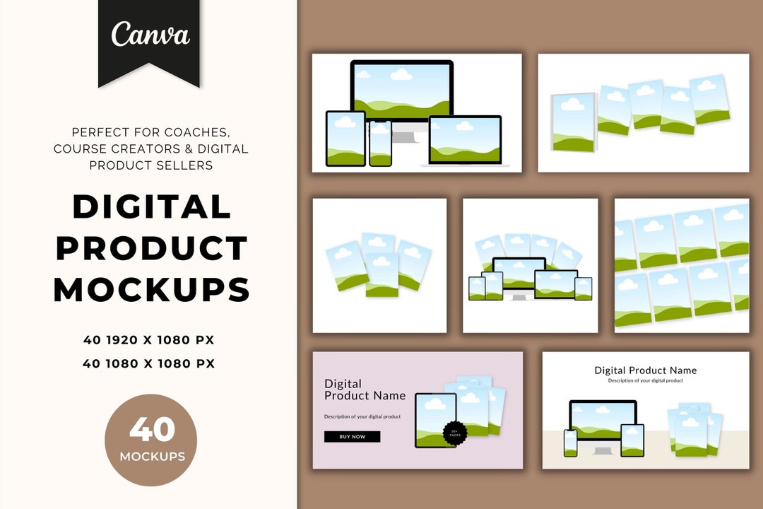 Digital Product Mockups | Online Course Mockups | Canva Mockup ...