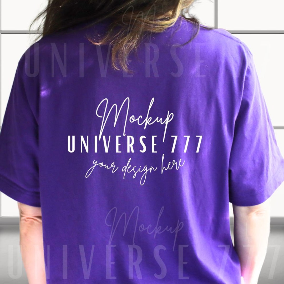 Purple Bella Canvas 3001 T-shirt Mockup Back Print |femals Bella Canvas ...