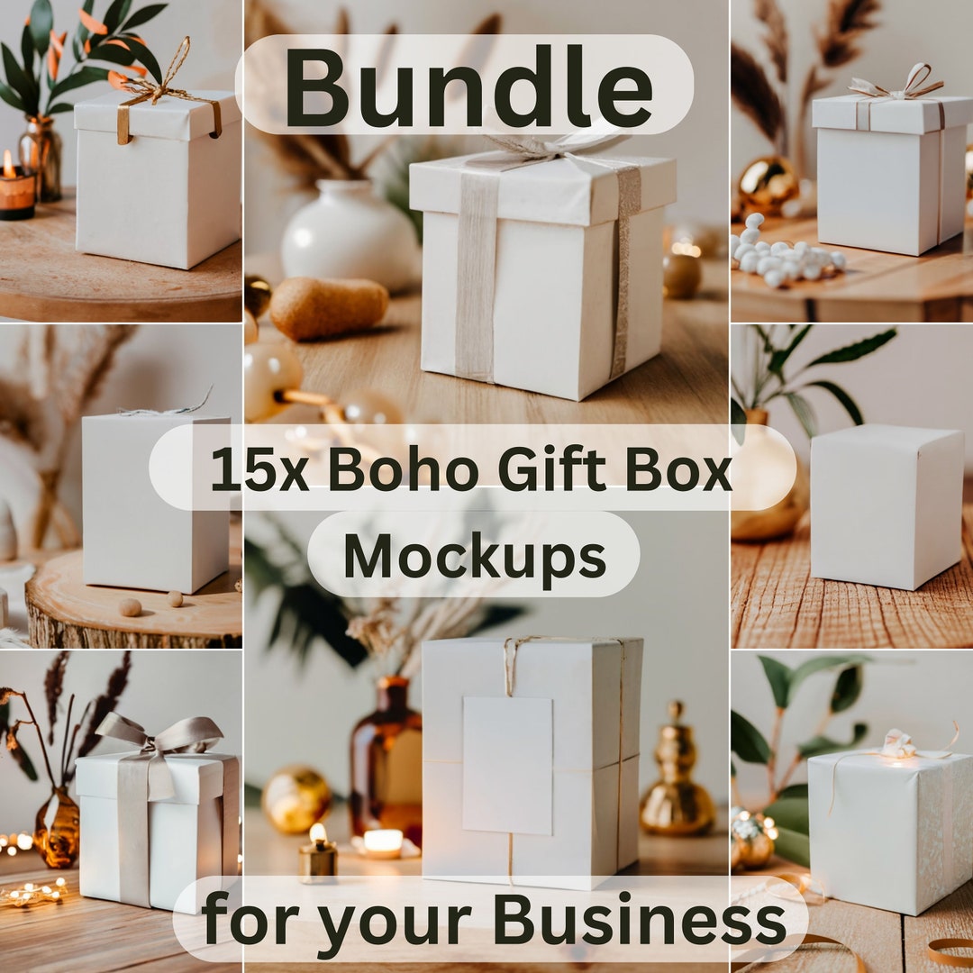 Gift Box Mockup Bundle 15x Boho Gift Box Mockups for Your - Etsy