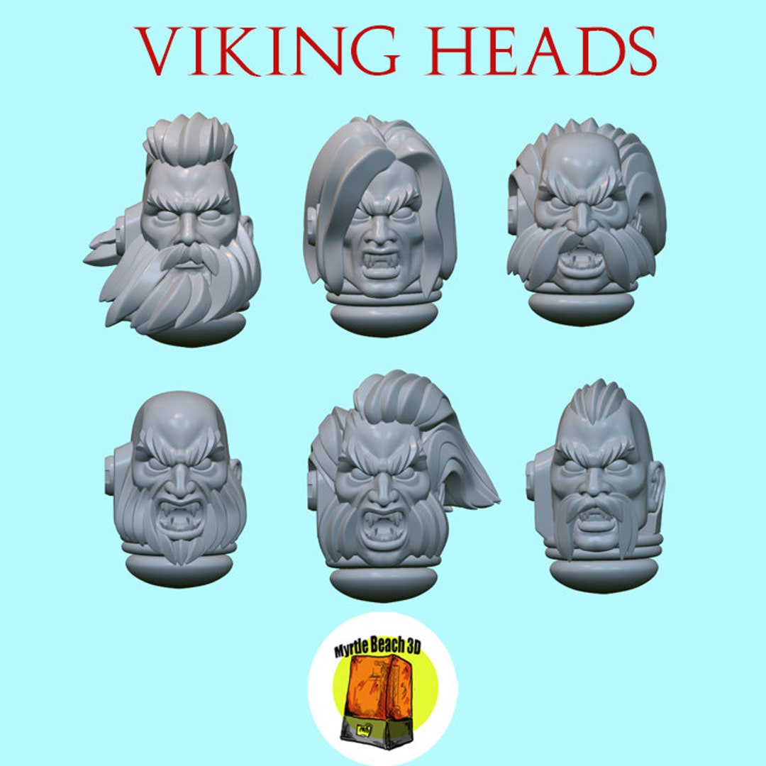 Viking Heads Primaris Scale 12x Heads / 3D Printed Fast Free Shipping ...