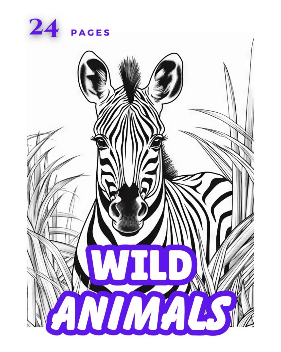 24 Pages Wild Animal Coloring Book | Instant Download | Coloring Pages ...