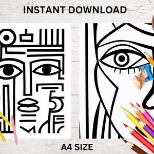 Abstract Art Coloring Pages for Relaxation (instant Download ...