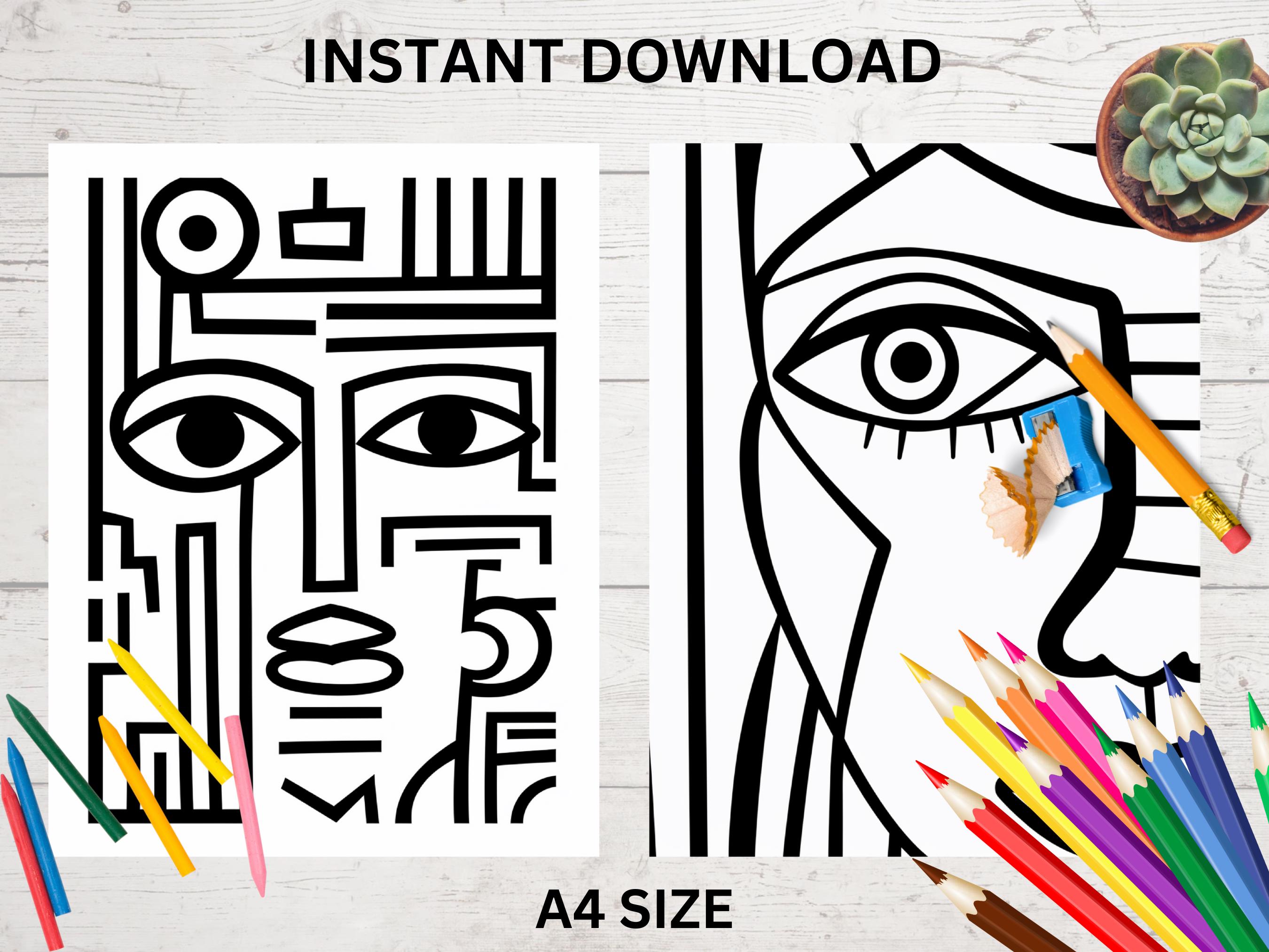 Abstract Art Coloring Pages for Relaxation (instant Download ...