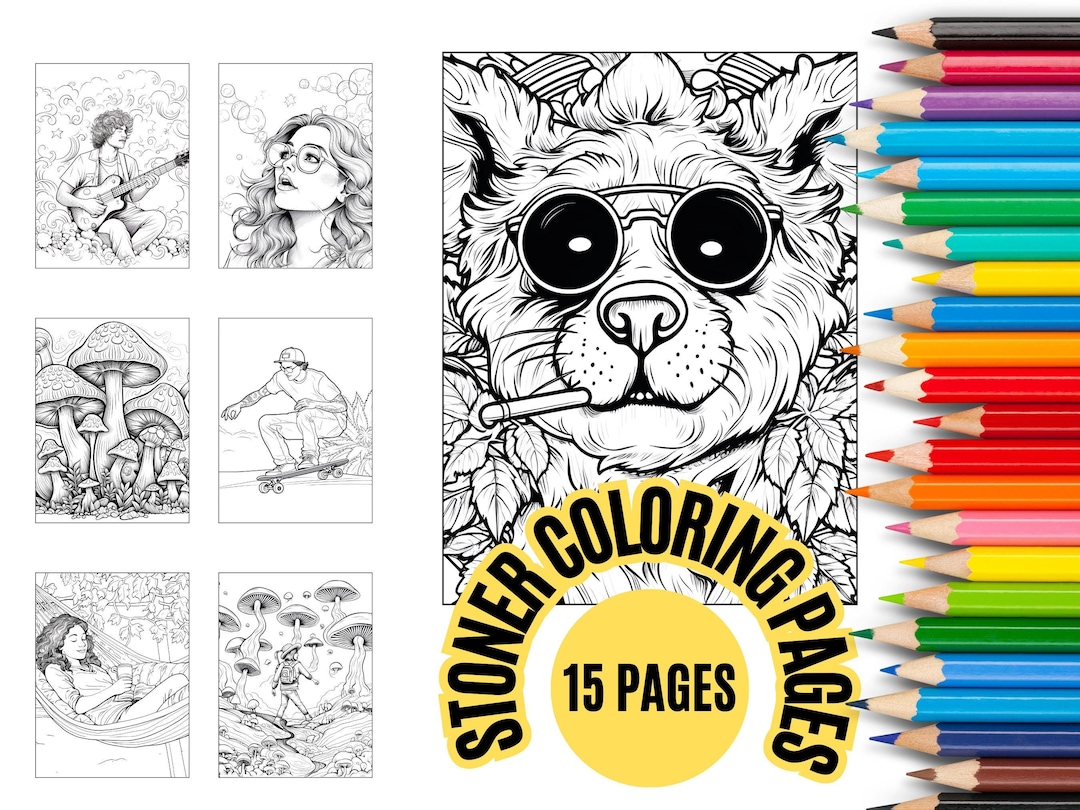 Stoner Coloring Pages for Relaxation Adult Coloring Printable - Etsy