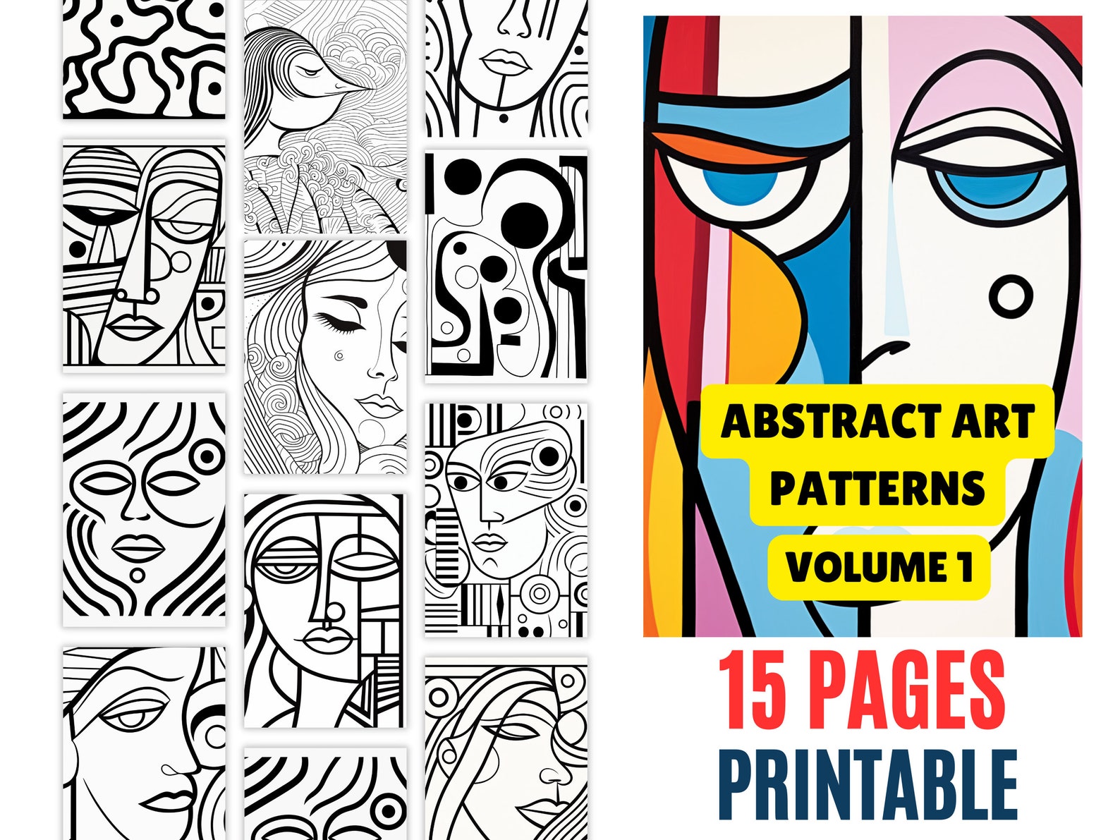 Abstract Art Coloring Pages for Relaxation (instant Download ...