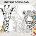 24 Pages Wild Animal Coloring Book | Instant Download | Coloring Pages ...