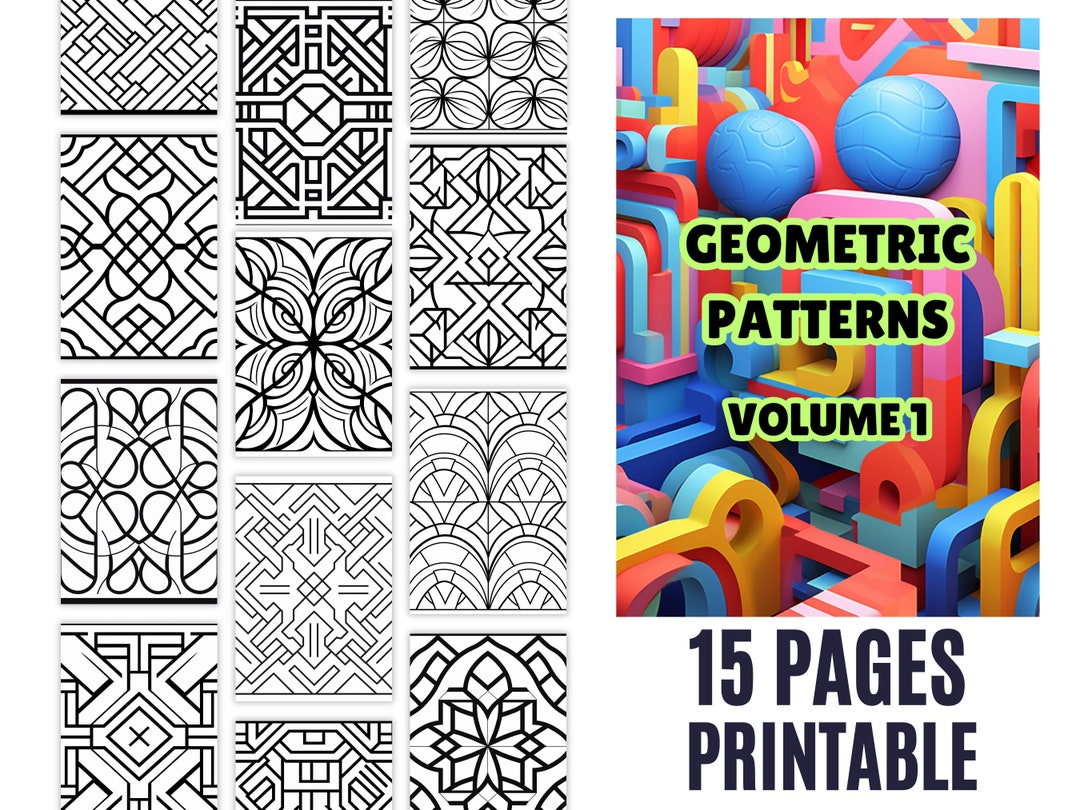 Geometric Pattern Coloring Pages for Relaxation (instant Download ...