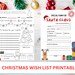Printable Christmas Wish List, With Colouring Pages, Santa Letter ...